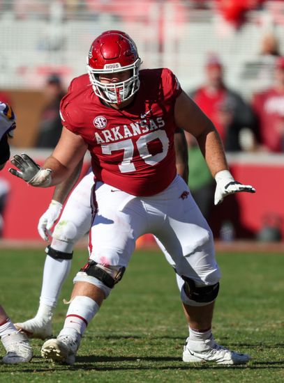 Luke Jones 70 Razorback Offensive Lineman Editorial Stock Photo - Stock ...