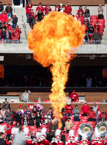 Fire Shoots Into Air Razorbacks Prepare Editorial Stock Photo - Stock ...