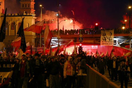 People March Flags During Celebration On Editorial Stock Photo - Stock ...