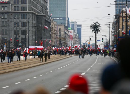 People March Flags During Celebration On Editorial Stock Photo - Stock ...