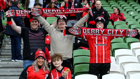 Derry City Vs Shelbourne Derry Fans Editorial Stock Photo - Stock Image ...