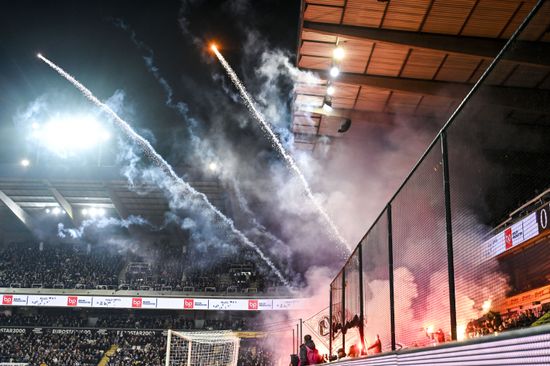 Anderlechts Hooligans Use Fireworks During Soccer Editorial Stock Photo ...