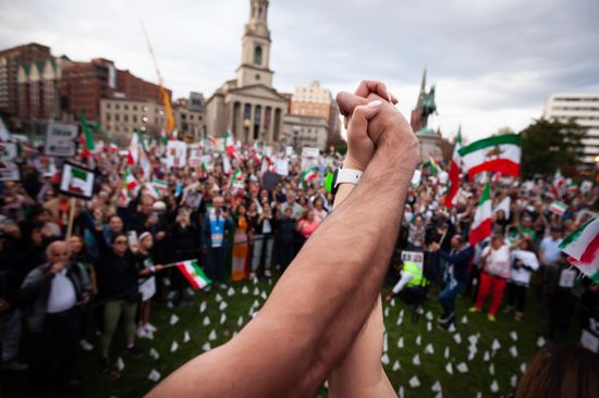 Demonstrators Join Hands They Lead Crowd Editorial Stock Photo - Stock ...