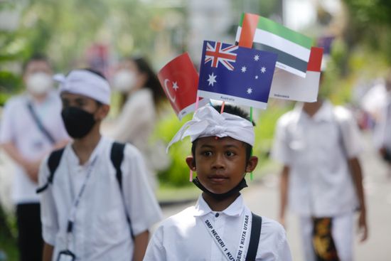 Balinese School Boy Wears Turban Flags Editorial Stock Photo - Stock ...