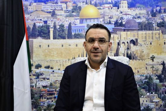 Jerusalems Palestinian Governor Adnan Ghaith Sits Editorial Stock Photo ...