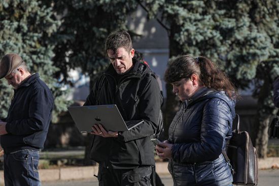 Local Residents Try Connect Internet Make Editorial Stock Photo - Stock ...