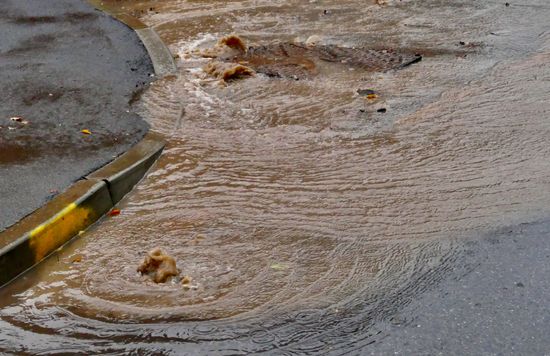 Drains Overflow During Continued Heavy Rainfall Editorial Stock Photo ...