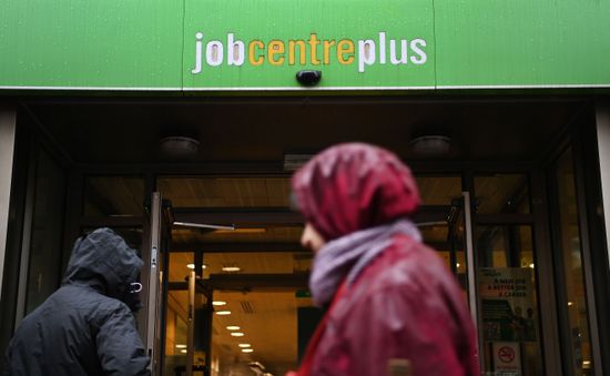 Pedestrians Outside Job Center Central London Editorial Stock Photo ...