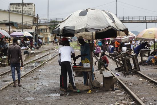 People Stand Under Makeshift Stall Made Editorial Stock Photo - Stock ...