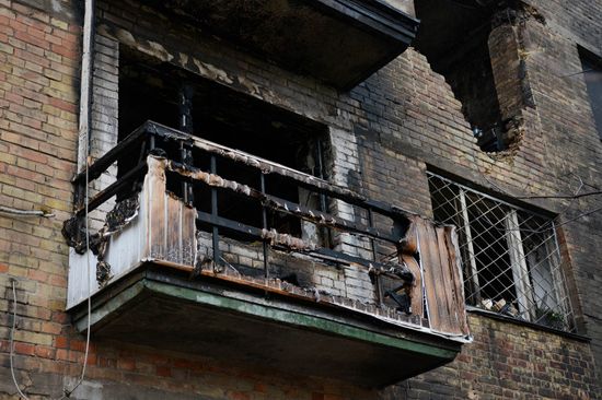 Burned Balconies Broken Loadbearing Structures Residential Editorial ...