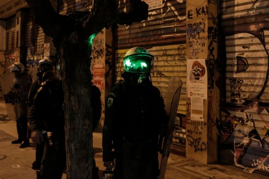 Riot Policeman Has Laser Pointed Him Editorial Stock Photo - Stock ...