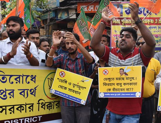Supporters North Kolkata Yuba Morcha Protest Editorial Stock Photo ...