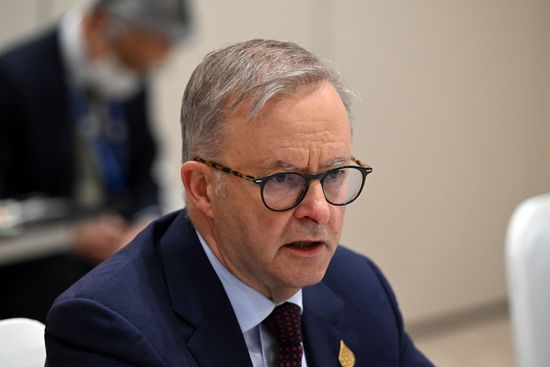 Australias Prime Minister Anthony Albanese Makes Editorial Stock Photo ...