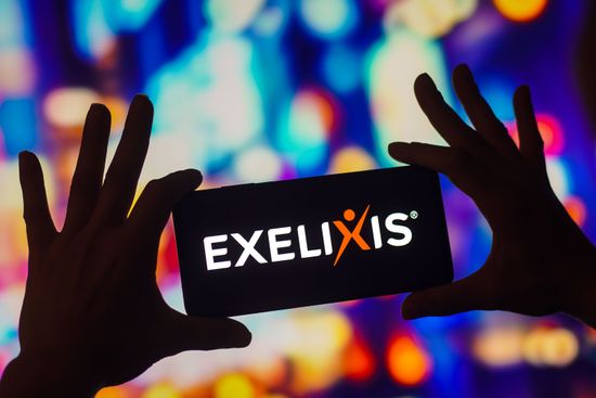 This Photo Illustration Exelixis Logo Displayed Editorial Stock Photo ...