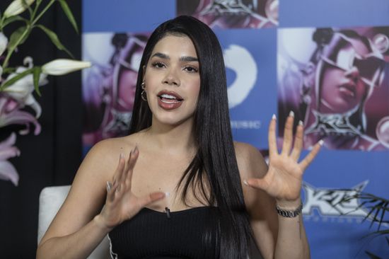 Mexican Singer Kenia Os Speaks During Editorial Stock Photo - Stock ...