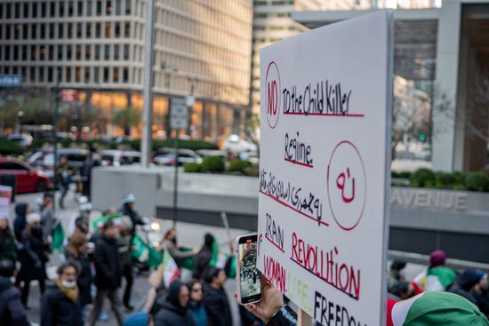 Iranians Rally Infront United Nations Headquarters Editorial Stock ...