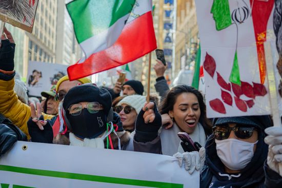 Iranians Rally Infront United Nations Headquarters Editorial Stock ...