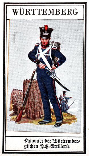 German Uniforms 19th Century Artillery Wuerttemberg Editorial Stock ...