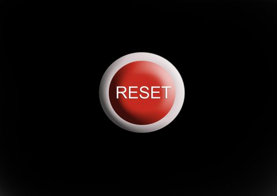 Graphic Red Button Inscription Reset On Editorial Stock Photo - Stock ...