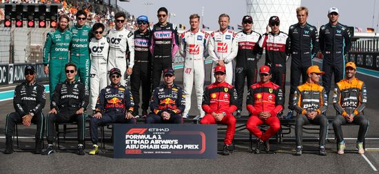 Formula One Drivers Pose End Season Editorial Stock Photo - Stock Image ...