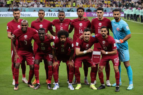 Starting Eleven Qatar Pose Prior Fifa Editorial Stock Photo - Stock ...