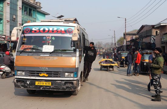 Indian Security Soldier Stands Guard Bus Editorial Stock Photo - Stock ...