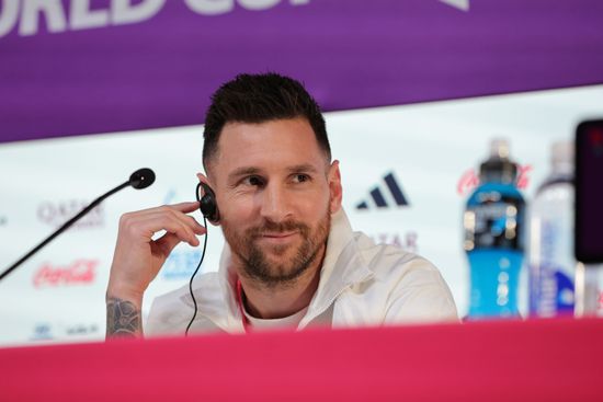 Argentinas Lionel Messi Attends Press Conference Editorial Stock Photo ...