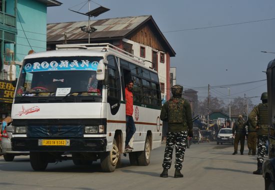 Indian Security Soldier Stands Guard Bus Editorial Stock Photo - Stock ...