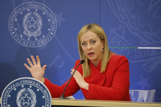 Italian Prime Minister Giorgia Meloni During Editorial Stock Photo ...