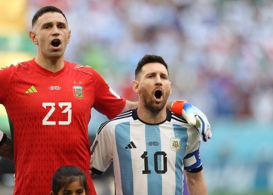 Lionel Messi Argentina Singing National Anthem Editorial Stock Photo ...
