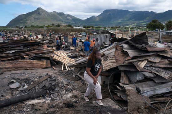 Woman Walks Through Destroyed Shacks Residents Editorial Stock Photo ...