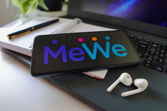 This Photo Illustration Mewe Logo Displayed Editorial Stock Photo ...