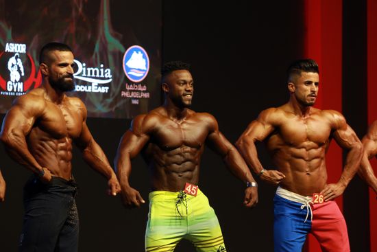 Bodybuilders Flex Their Muscles They Compete Editorial Stock Photo ...