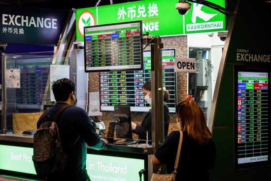 Customers Exchange Currency Kasikorn Bank Counter Editorial Stock Photo ...