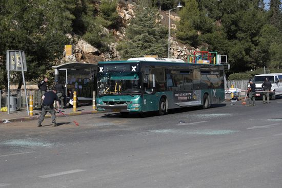 Workers Clean Site Explosion Bus Stop Editorial Stock Photo - Stock ...