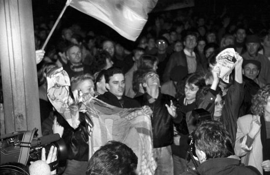 During Demonstration Against Sed Party Front Editorial Stock Photo ...