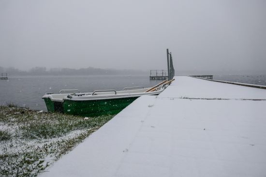Snow Falling Seen Kamien Krajenski Poland Editorial Stock Photo - Stock ...