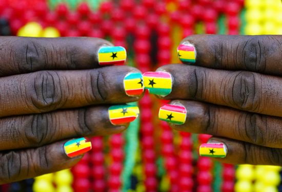 Painted Nails Ghana Fan Editorial Stock Photo - Stock Image | Shutterstock