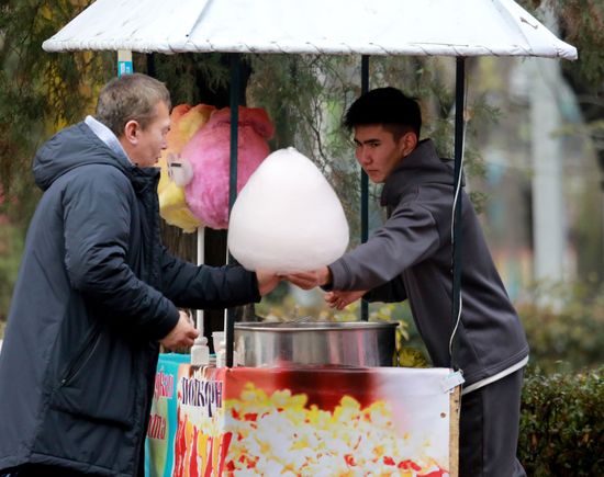 Man Buys Cotton Candy Center Bishkek Editorial Stock Photo - Stock ...