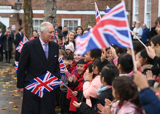 King Charles Iii Meets Pupils Waving Editorial Stock Photo - Stock ...