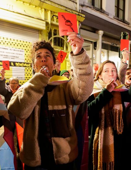 Protesters Show Symbolic Red Cards Fifa Editorial Stock Photo - Stock ...