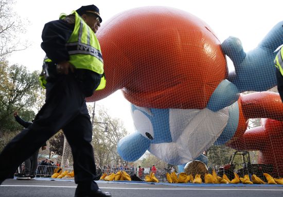 Smurfs Balloon Inflated On Eve 96th Editorial Stock Photo - Stock Image ...