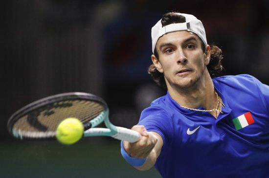 Italian Tennis Player Lorenzo Musetti Action Editorial Stock Photo ...