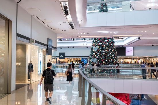 Shoppers Walk Through Shopping Mall Largesize Editorial Stock Photo ...
