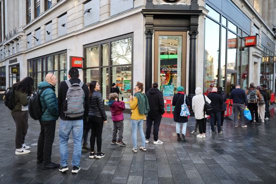 Shoppers Queue Outside Lego Store Leicester Editorial Stock Photo ...