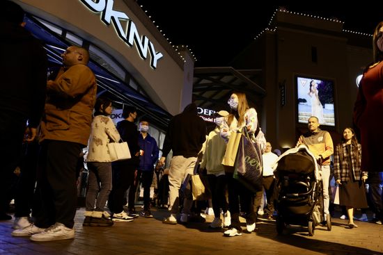 People Wait Line Outside Store During Editorial Stock Photo - Stock ...