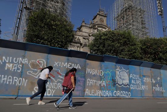 Two Women Walk Mexico Citys Front Editorial Stock Photo - Stock Image ...