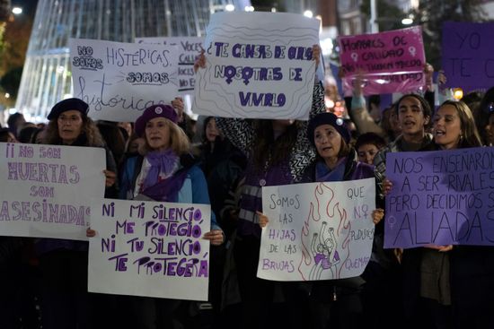 Group Women Protest Banners Against Machismo Editorial Stock Photo ...