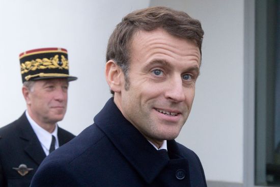 French President Emmanuel Macron Background General Editorial Stock ...