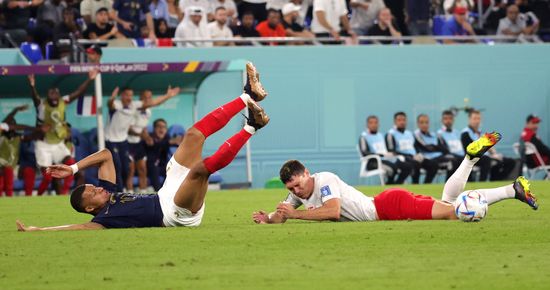 Kylian Mbappe L France Falls Pitch Editorial Stock Photo - Stock Image ...